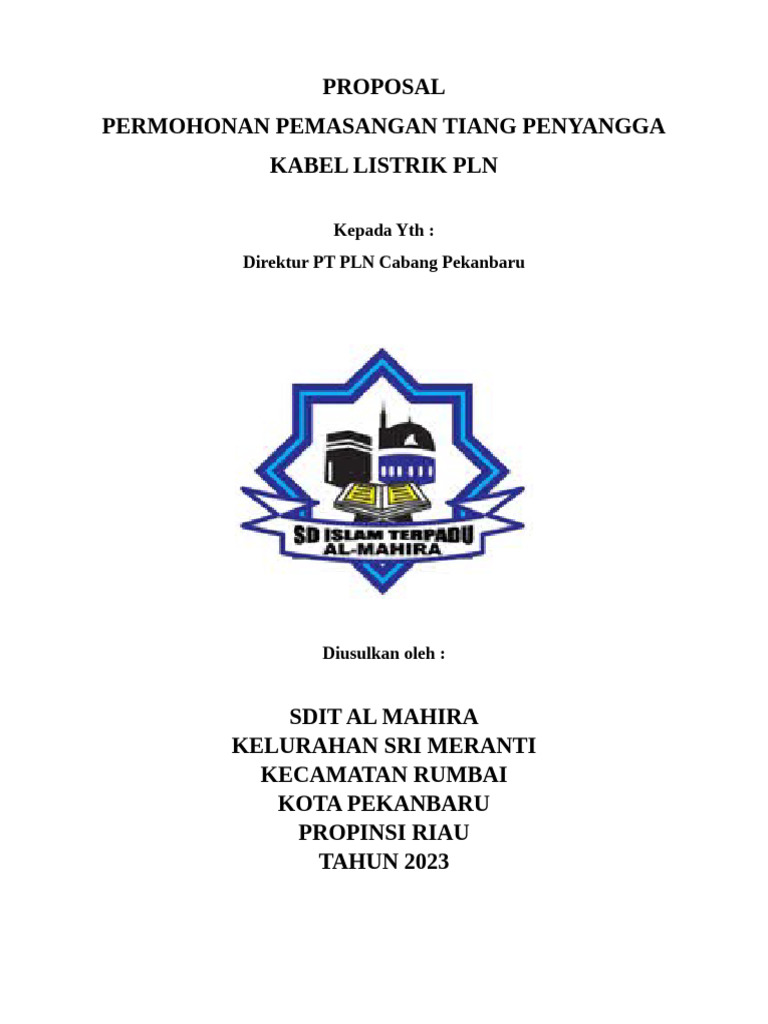 Proposal Tiang PLN | PDF