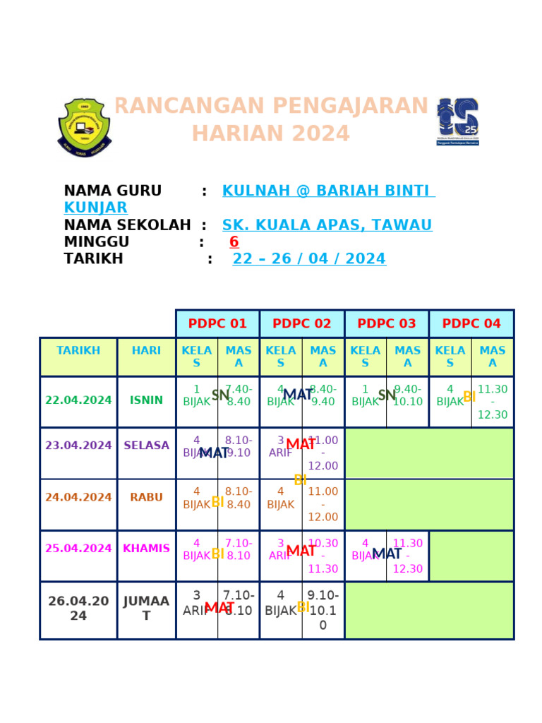 RPH Minggu 6 | PDF
