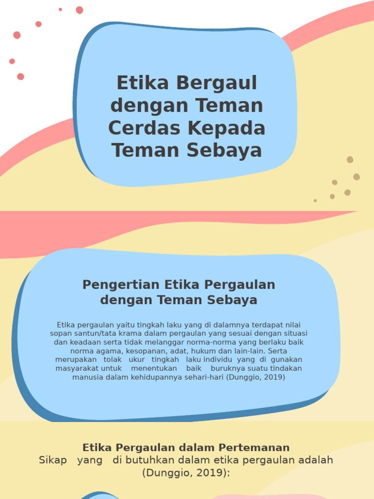 Etika Bergaul Dengan Cerdas Kepada Teman Sebaya | PDF
