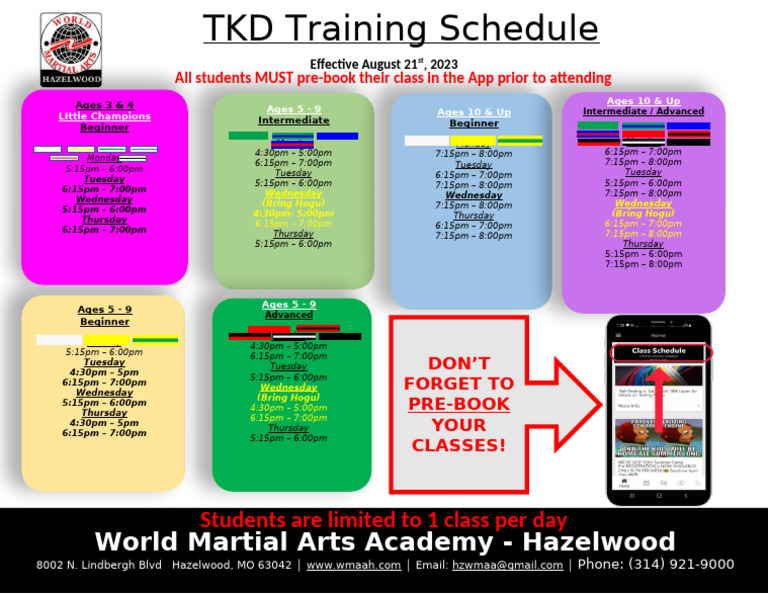 New Training Schedule Effect August 2023 | PDF