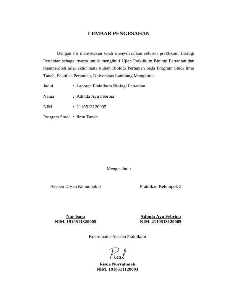 Format Laporan Akhir | PDF