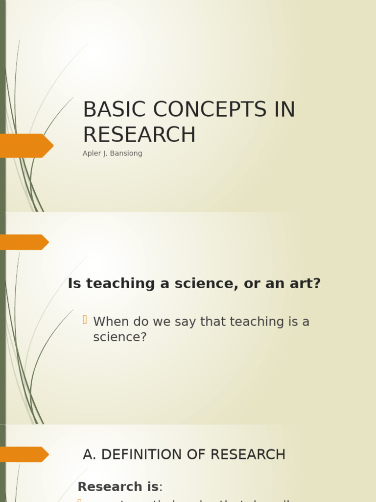 Basic Concepts in Research | PDF | Quantitative Research | Scientific ...