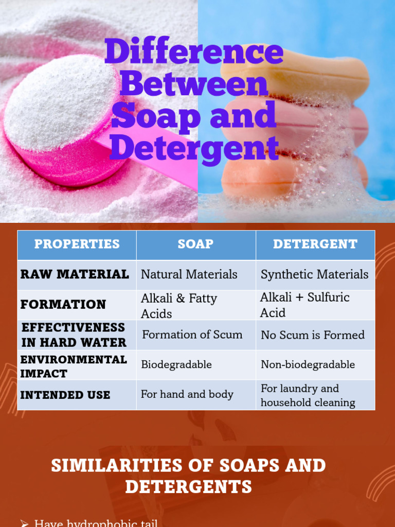 Soap vs Detergent: Key Differences | PDF