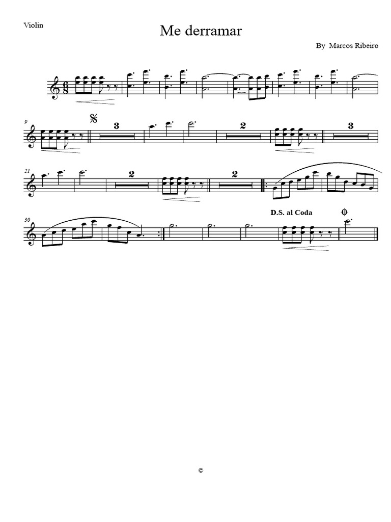 Me Derramar-Violin | PDF
