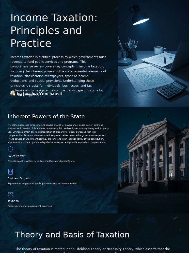 Income Taxation: Key Principles & Practices | PDF | Taxes | Gross Income