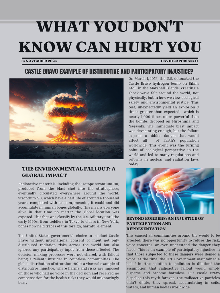 Castle Bravo: A Case of Environmental Injustice | PDF | Nuclear ...