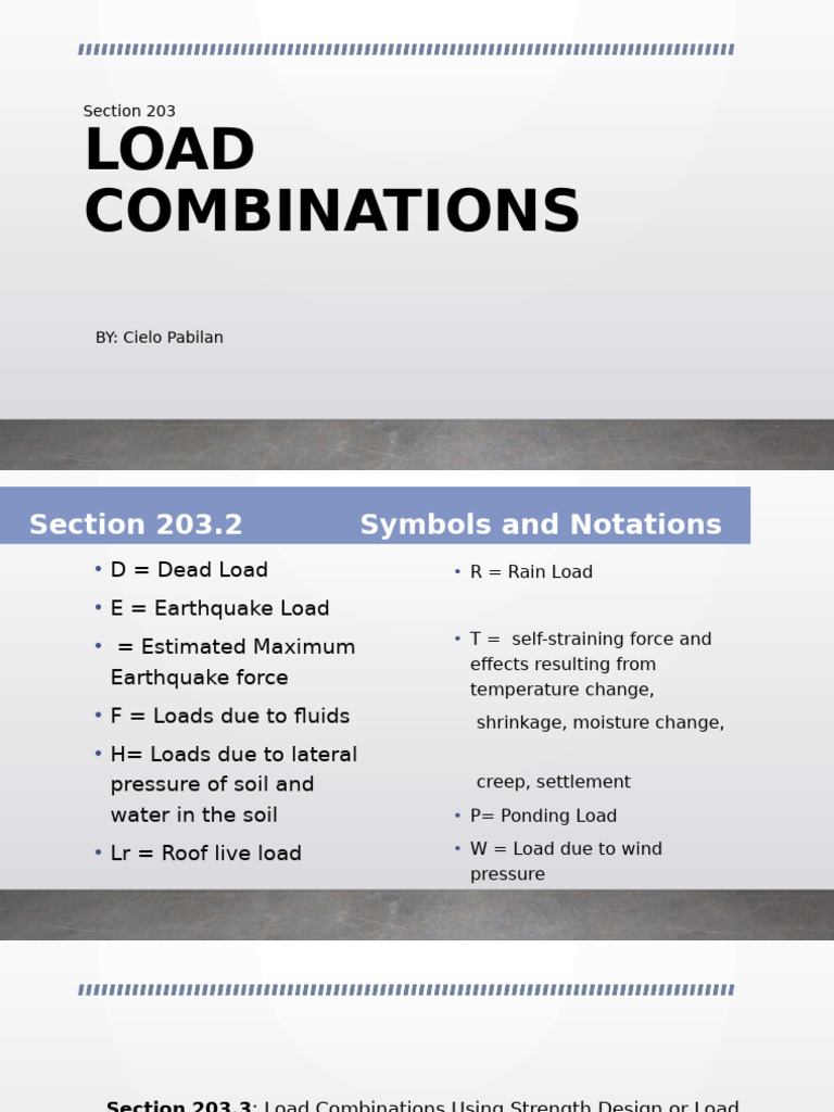 Pabilan Load Combinations | PDF | Structural Load | Solid Mechanics
