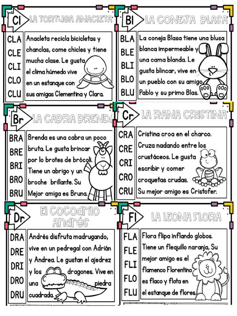 Cuentos Silabas tradaDAS C, B, D, F | PDF
