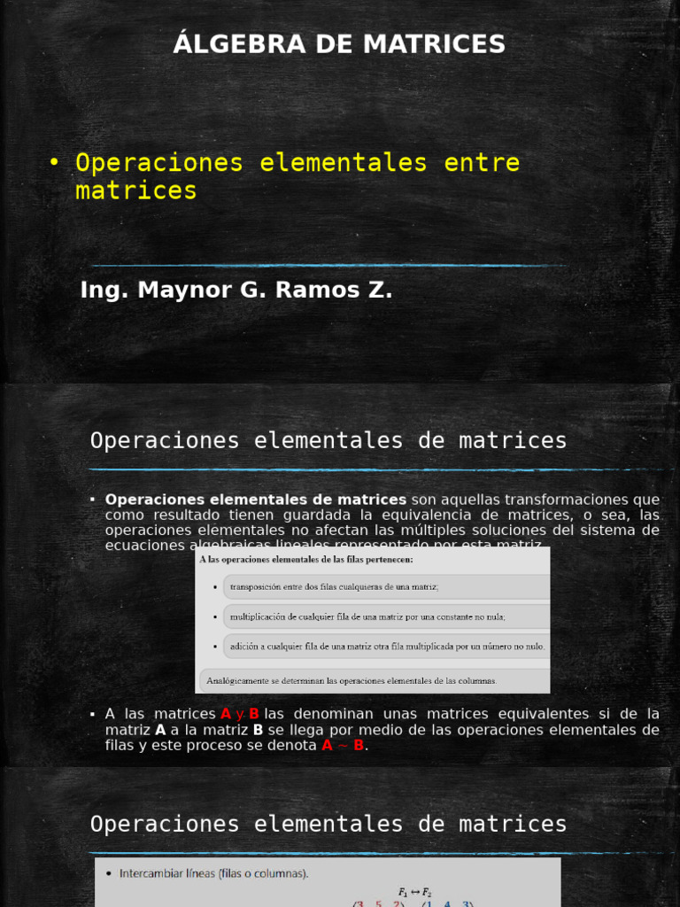 Operaciones Elementales Entre Matrices | PDF