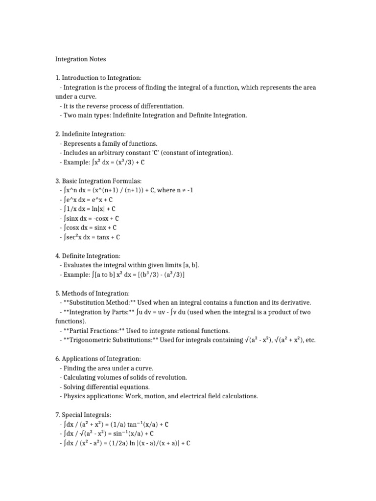 Integration Notes | PDF