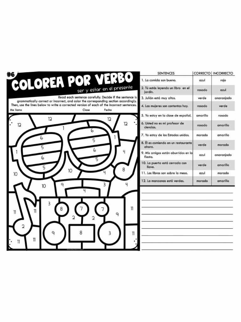 SerandEstarWorksheetsSpanishverbcoloringactivity 1 | PDF