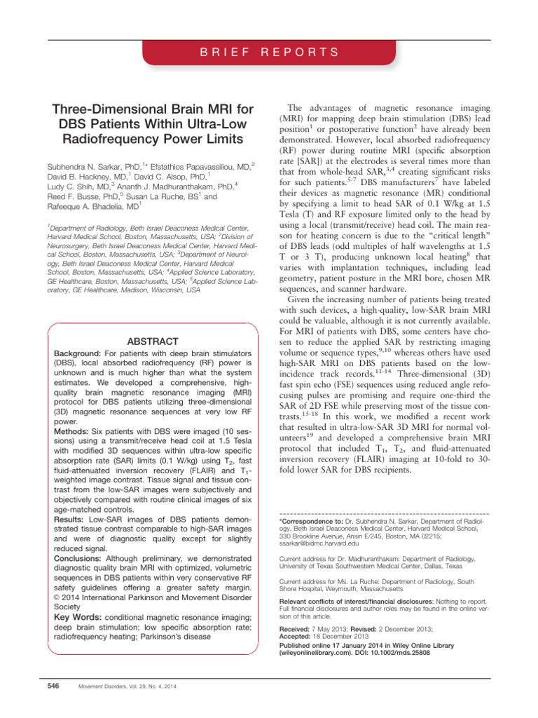 briefThree-Dimensional Brain MRI For | PDF | Magnetic Resonance Imaging ...