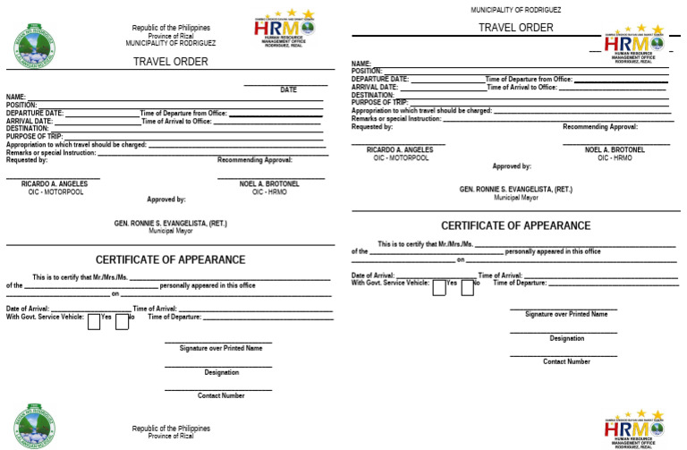 TRAVEL-ORDER-FORM-Copy | PDF