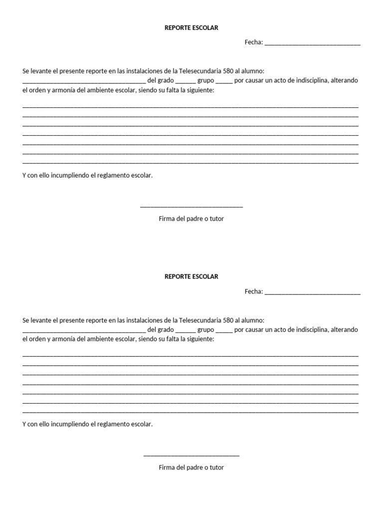 Reporte Escolar | PDF