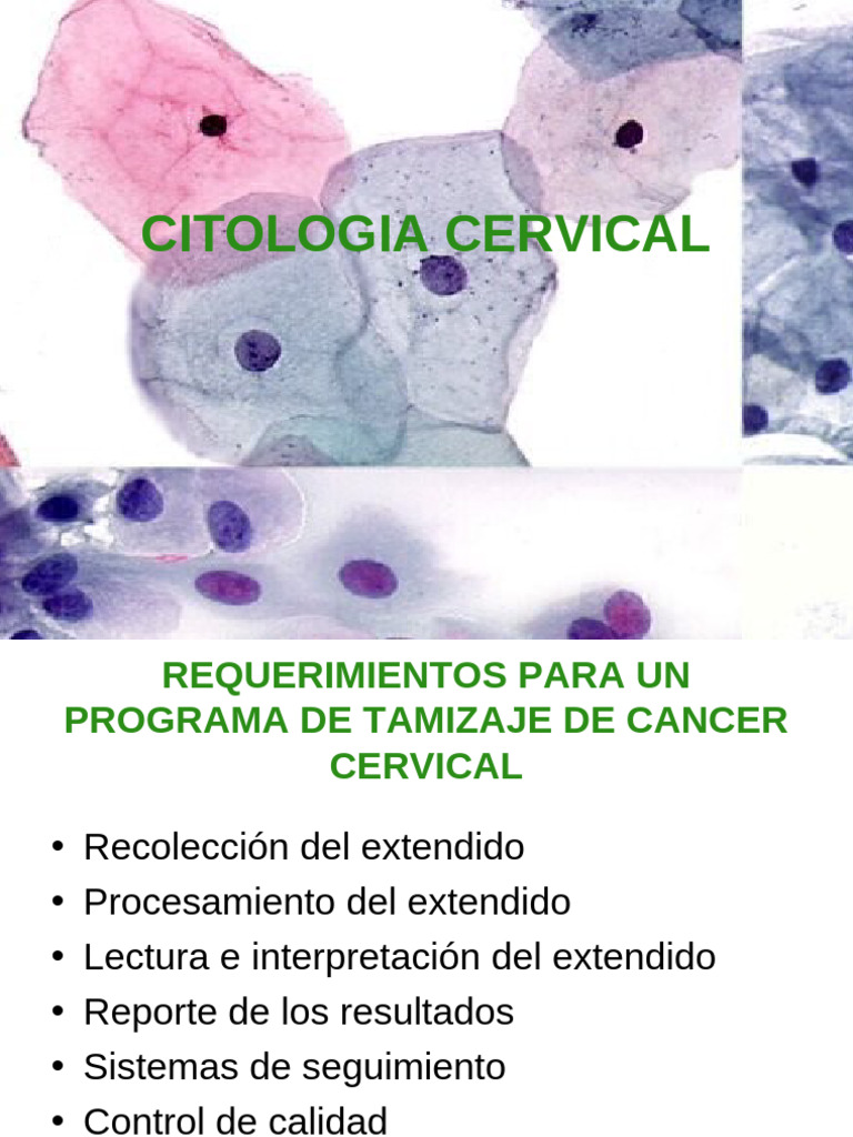 Guía de Citología Cervical y Tamizaje | PDF | Cáncer de cuello uterino ...