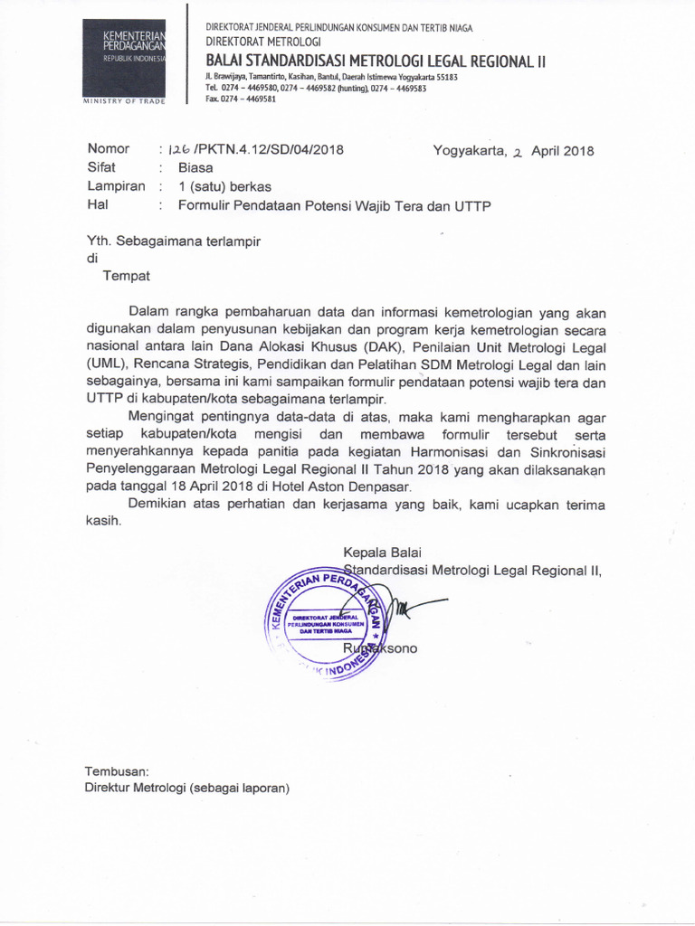 Pendataan Potensi Wajib Tera Dan UTTP | PDF