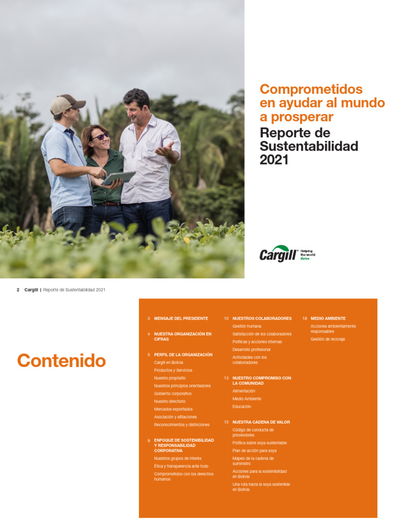 CARGILL Reporte sostenibilidad_vfinal | PDF | Sustentabilidad | Bolivia