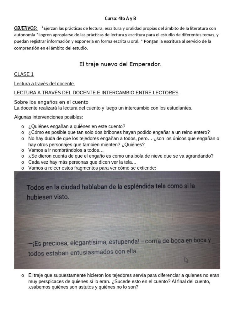 SECUENCIA EL TRAJE NUEVO DEL EMPERADOR (Reparado) | PDF | Verdad