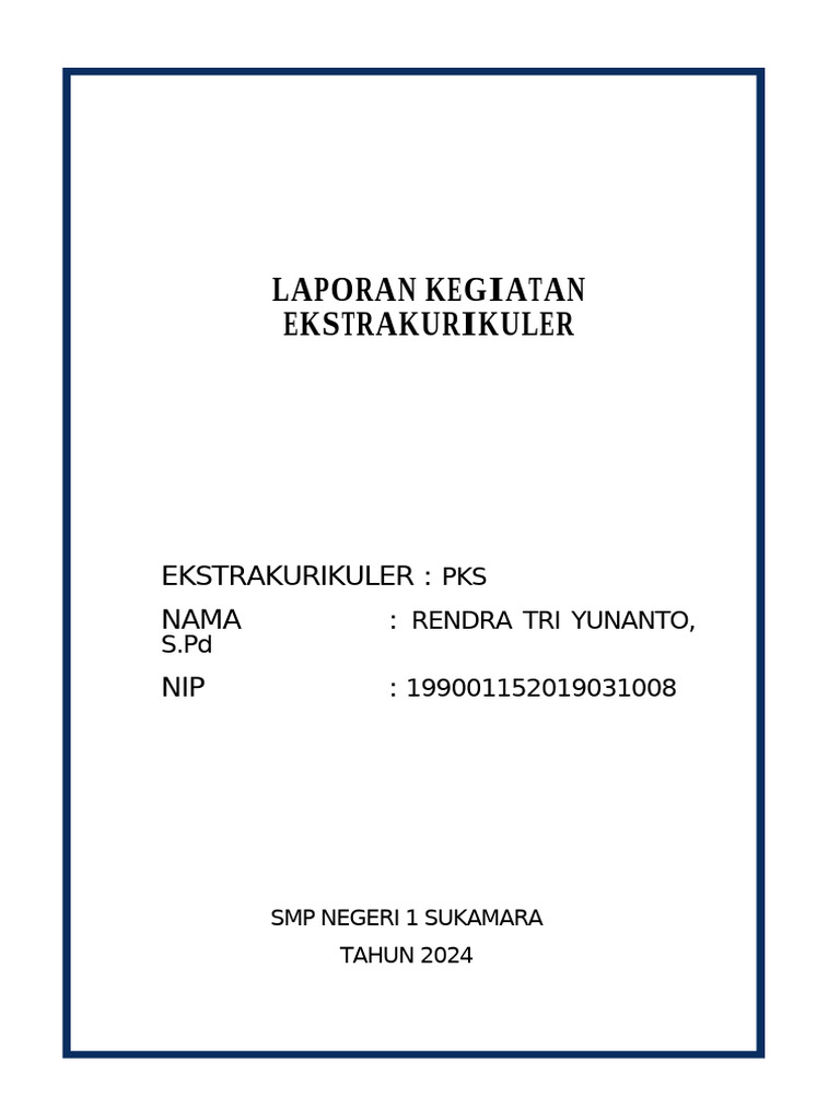 Laporan Ekskul Rendra 2024-2025 | PDF