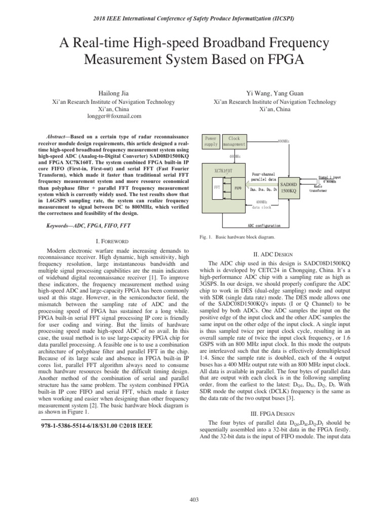 A Real-Time High-Speed Broadband Frequency Measurement System Based On FPGA | PDF | Analog To ...