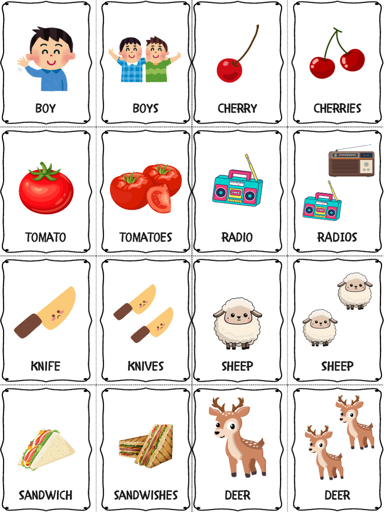 Black White Singular Plural Worksheet | PDF