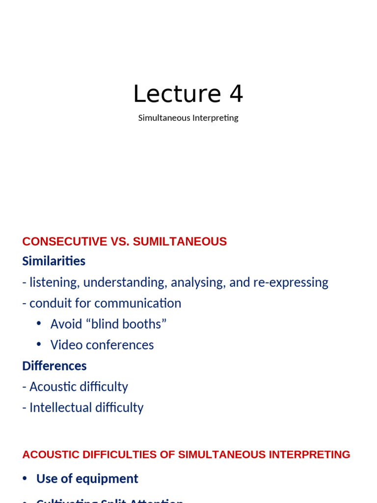 Interpreting Lecture 4 | PDF