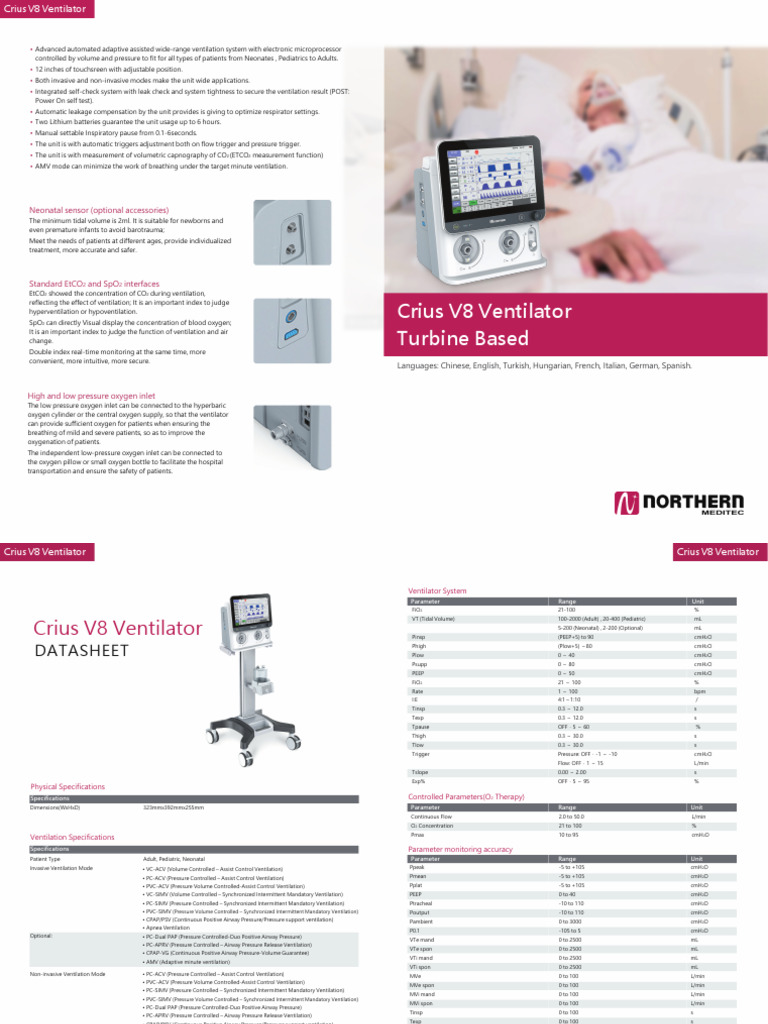 Crius v8 Ventilator Turbine Based | PDF | Breathing | Medical Specialties
