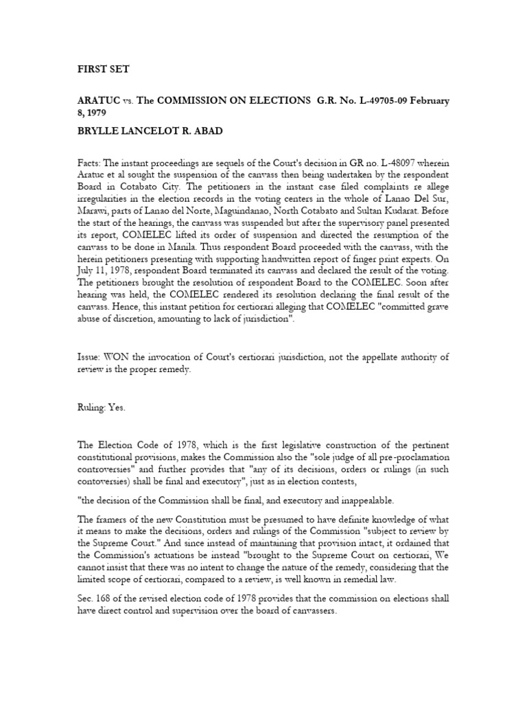 Class Case Digests Final | PDF | Injunction | Separation Of Powers