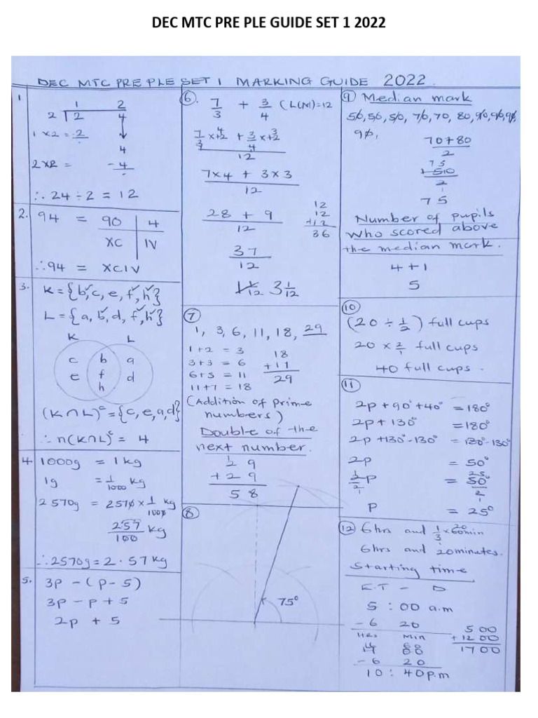 DEC MTC Pre PLE Guide 2022 | PDF