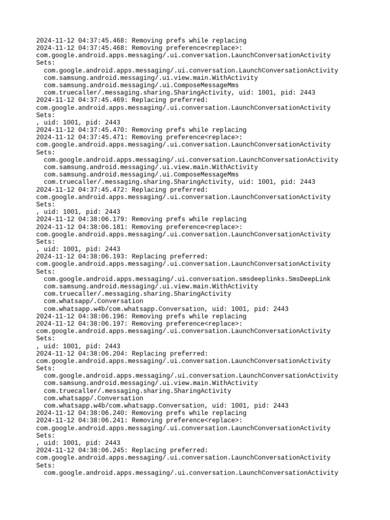 App Installation and Preference Logs | PDF | Android (Operating System) | Mobile Software
