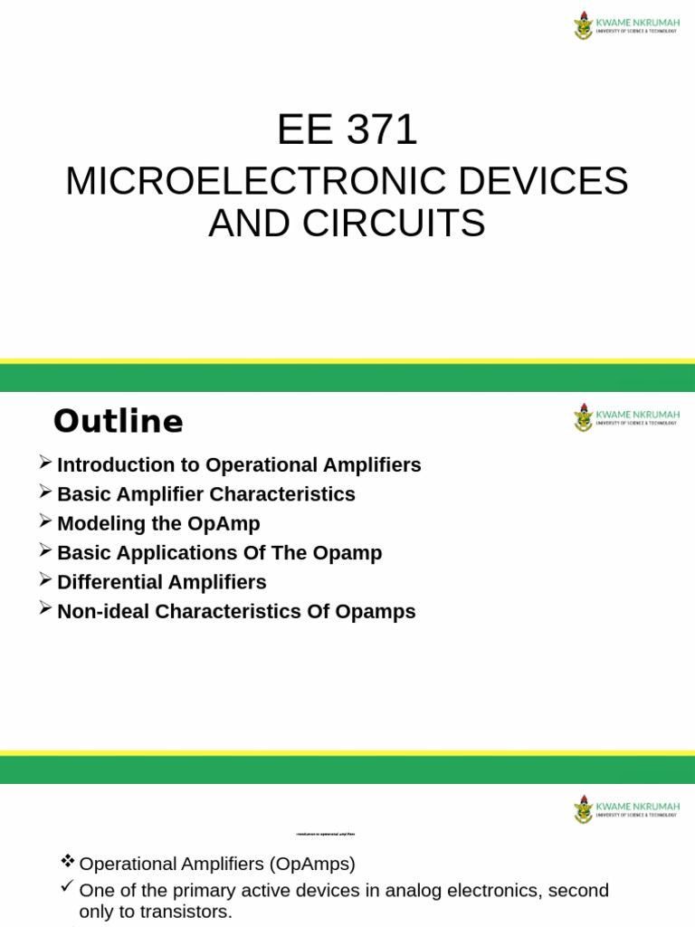 Lecture 3 - Microelectronics | PDF | Operational Amplifier | Amplifier
