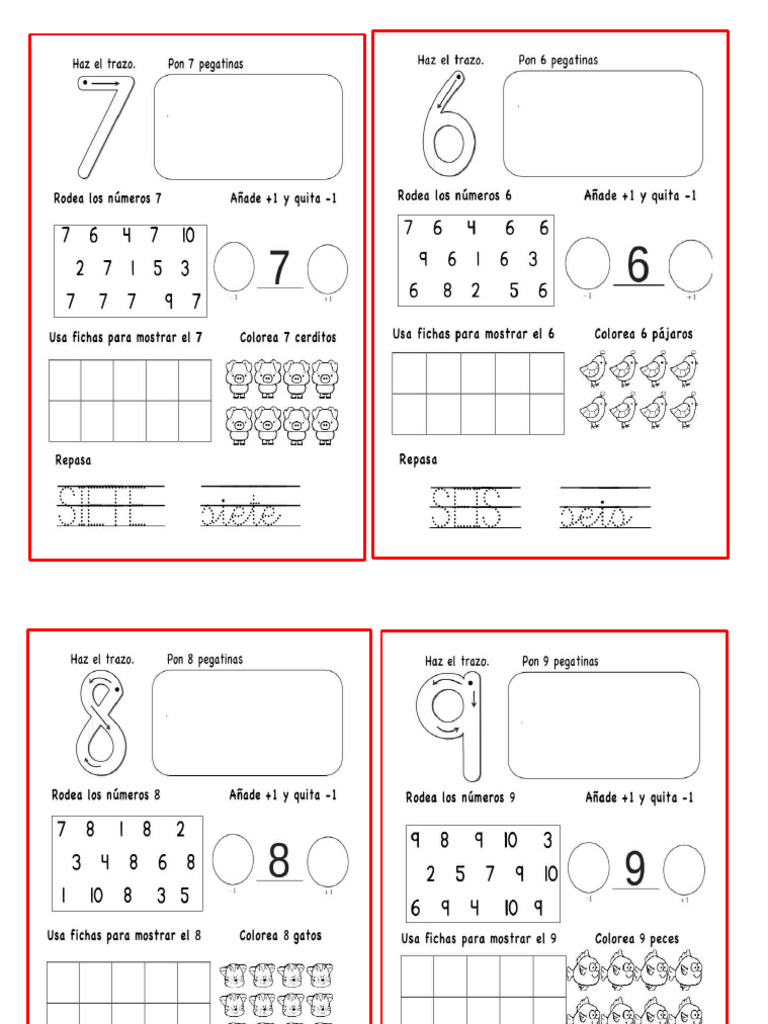 Actividades Con Los Numeros Hasta El 10 | PDF
