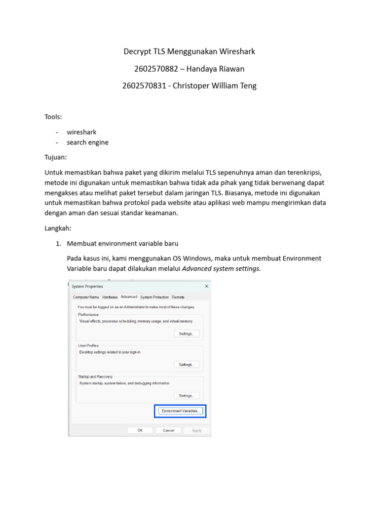 Decrypt TLS Menggunakan Wireshark | PDF
