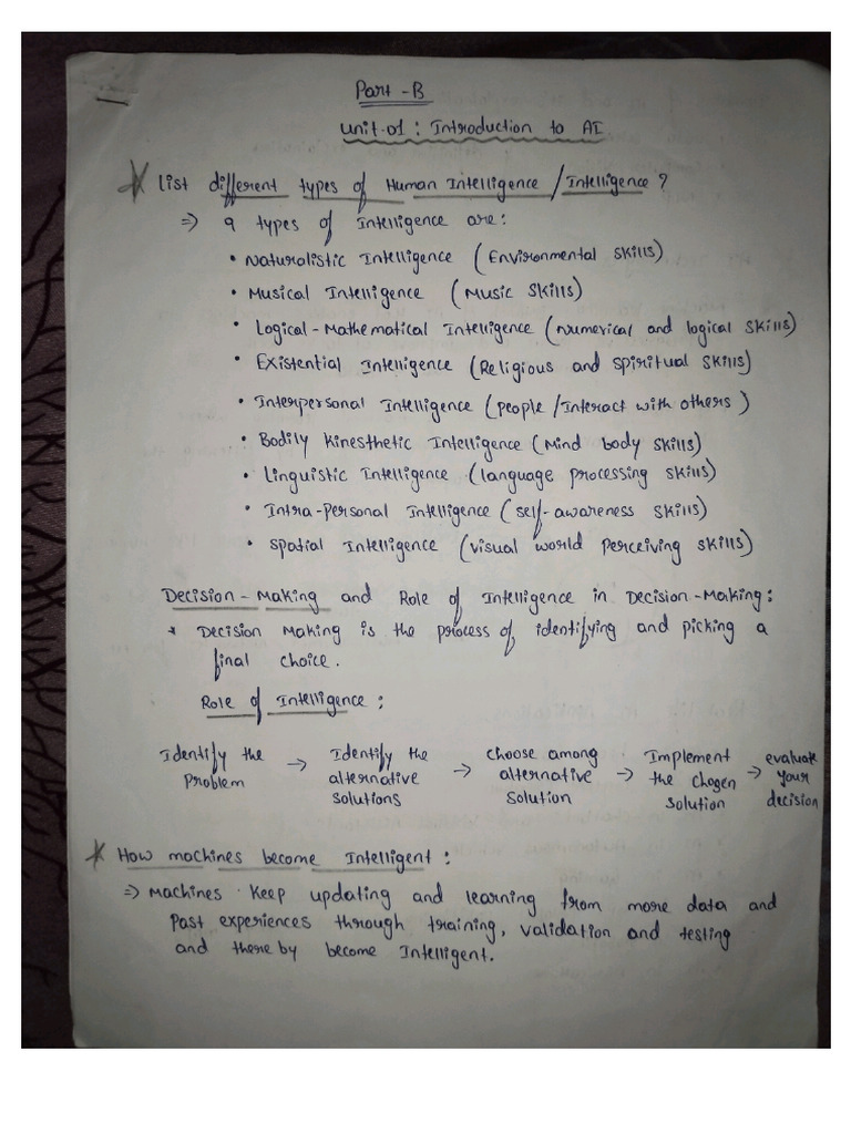 AI (Learning Points From All Units) | PDF