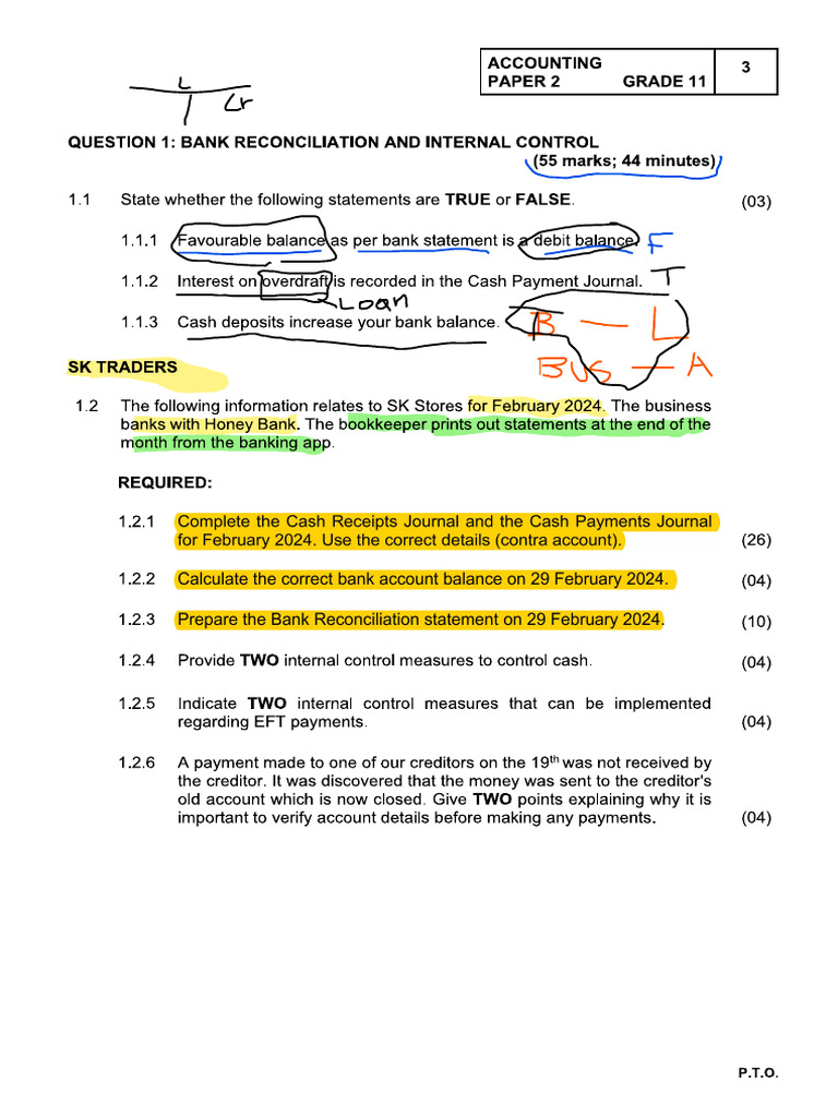 Bank Recon Statement Questions | PDF