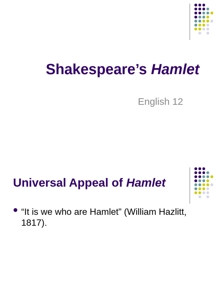 Elements of Shakespeare's Hamlet Tragedy | PDF