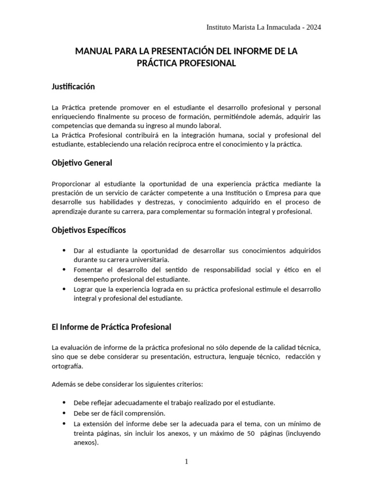Informe Práctica Profesional 2024 | PDF | Aprendizaje