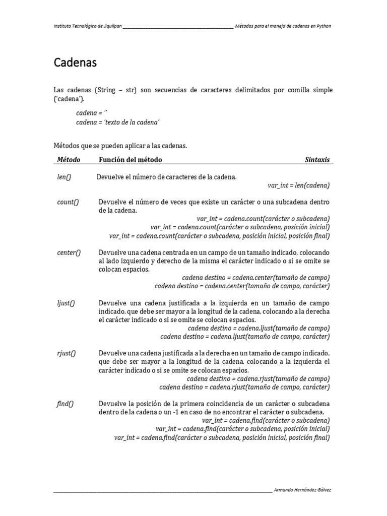 Cadenas en Python | PDF | Cadena (informática) | Ascii