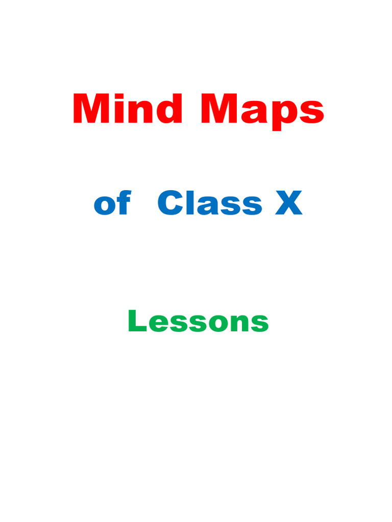 Mind Maps of Class X English Lessons - Shanthi TGT English KVASN - 1 | PDF