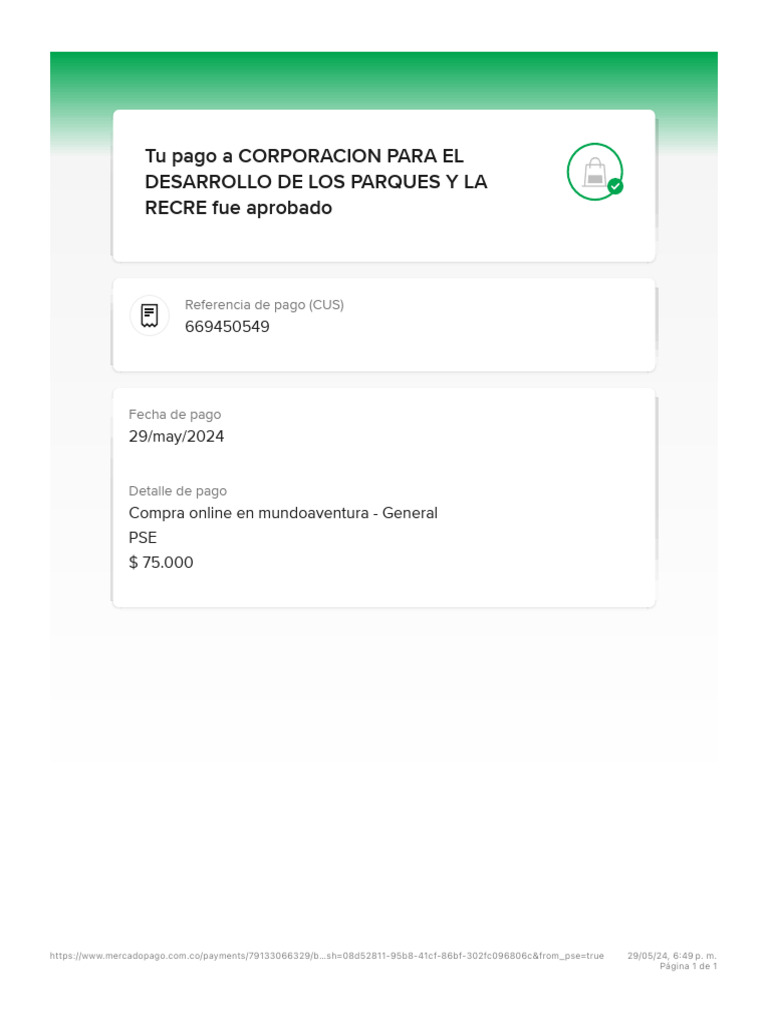 Comprobante de tu pago con Pse | PDF