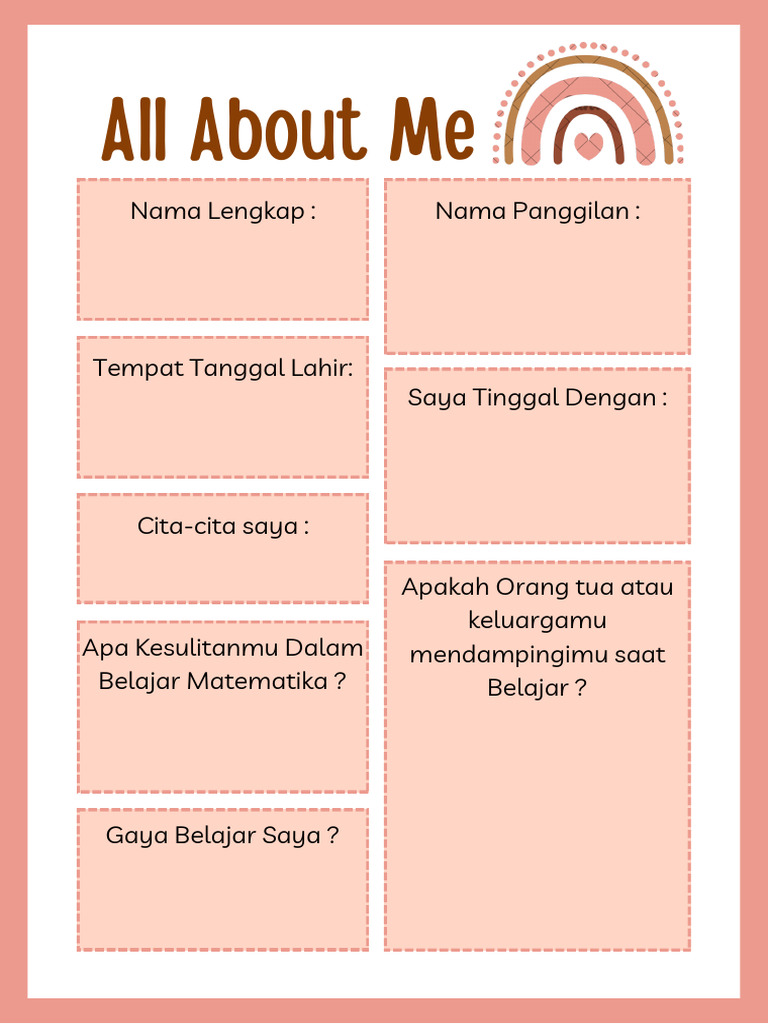 Back to School All About Me Writing and Drawing Worksheet Modern Boho ...