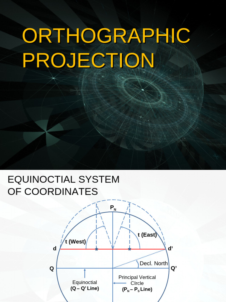Celestial Navigation ORTHOGRAPHIC PROJECTION | PDF | Latitude | Angle