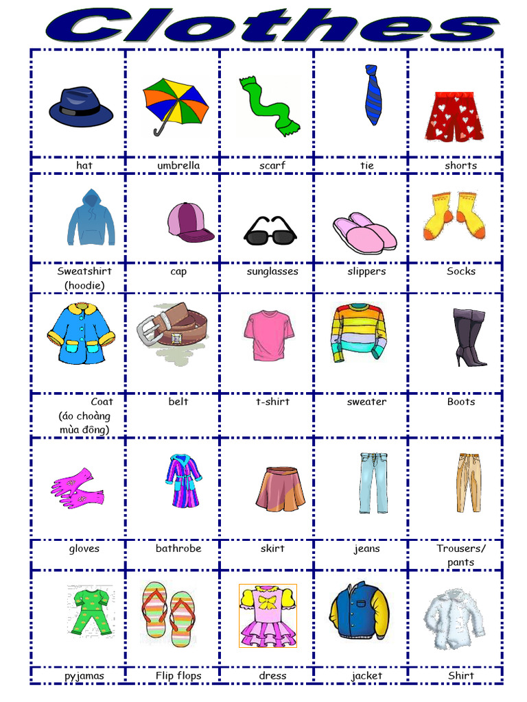 _clothes_dictionary (5) | PDF | Clothing | Sweater