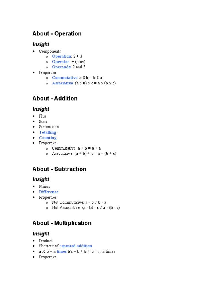 Basic Arithmetic Operations Explained | PDF