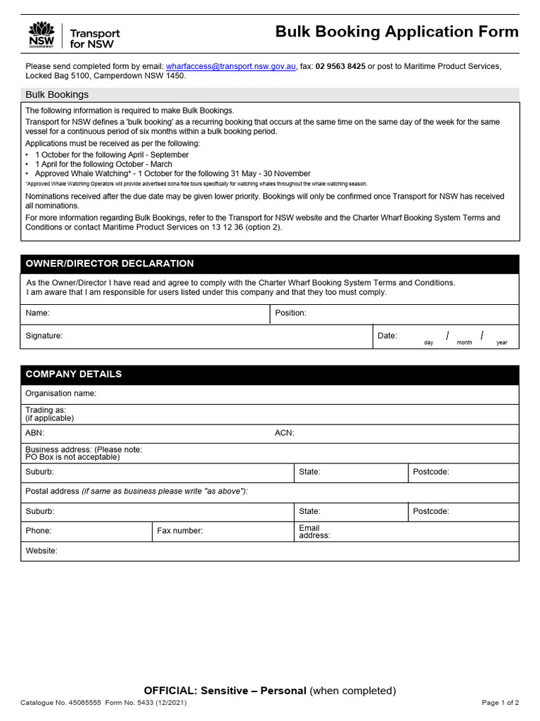 Bulk Booking Application Guidelines | PDF