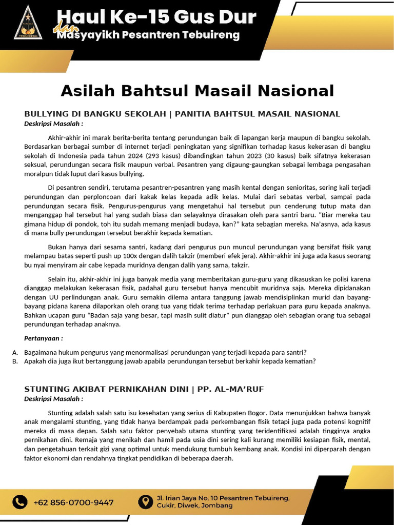 Asilah Bahtsul Masail Nasional | PDF