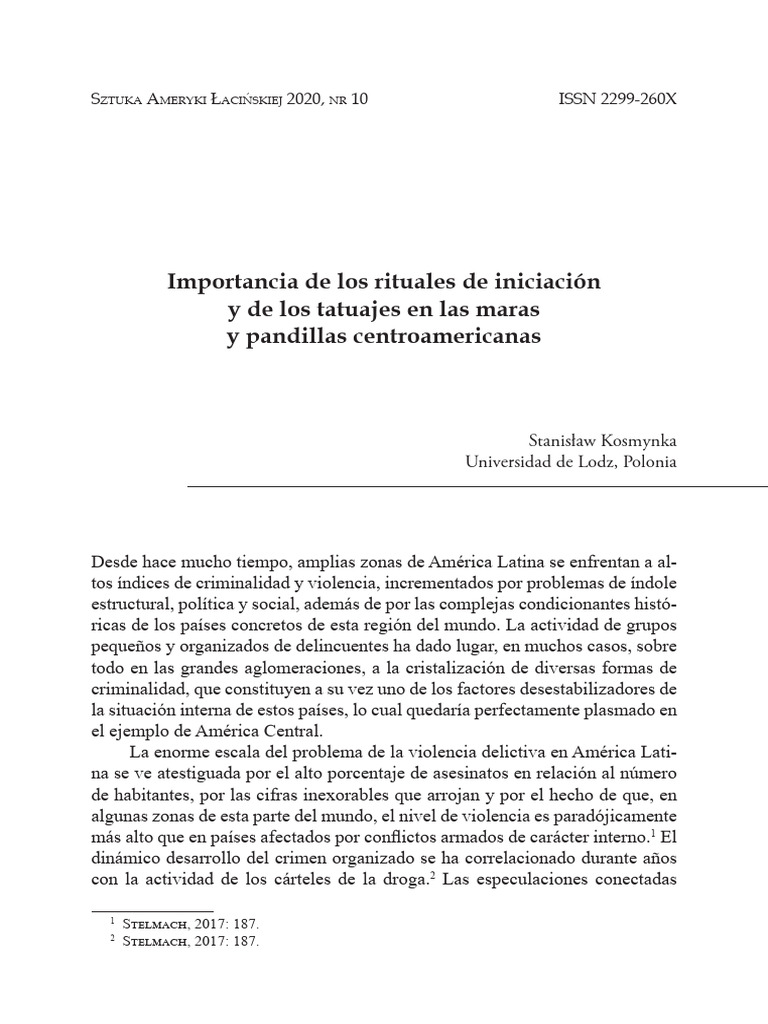 Ritual y tatuajes en maras centroamericanas | PDF | Sra. 13
