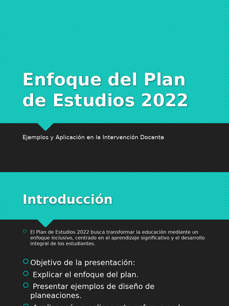 Enfoque Plan Estudios 2022 | PDF | Plan de estudios | Maestros