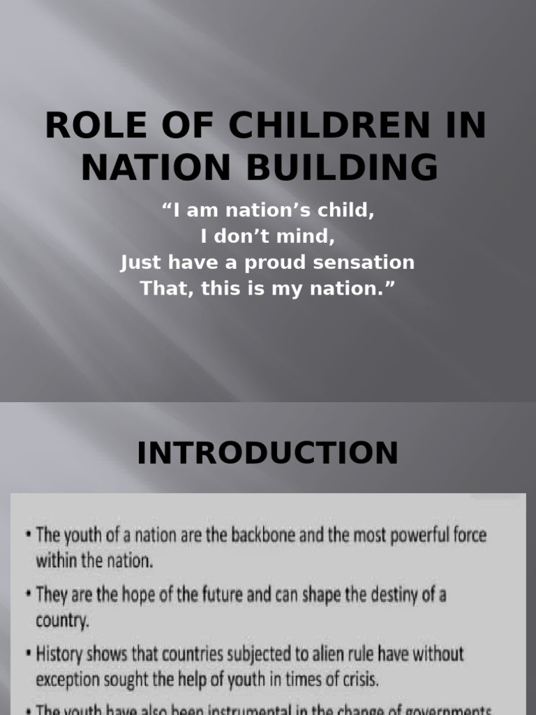 Role of Children in Nation Building | PDF
