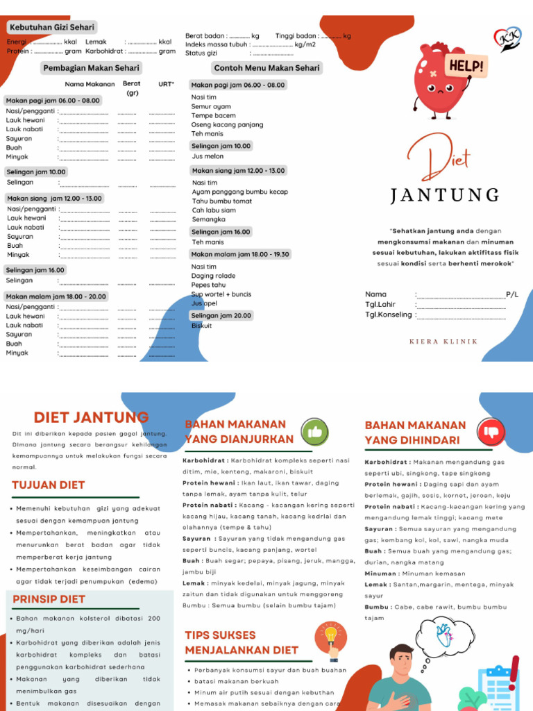 Leaflet Diet Jantung | PDF